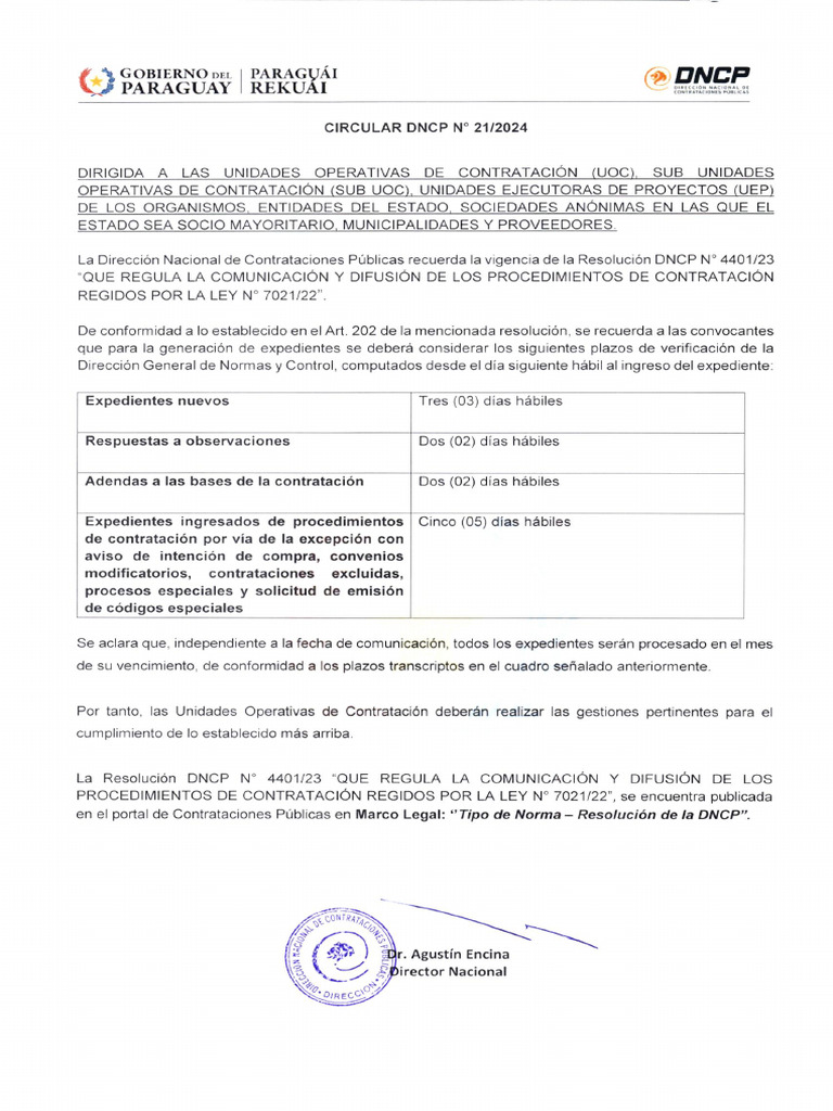 Circular DNCP 21 24 | PDF