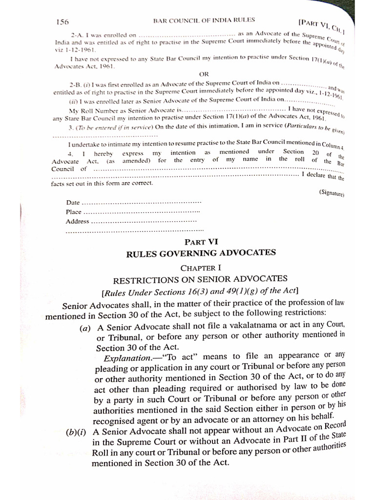 Bar Council India Rules | PDF