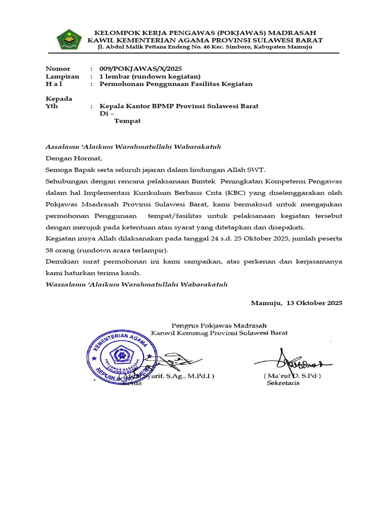 Permohonan BPMP | PDF