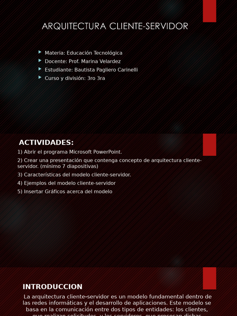 Arquitectura Cliente-Servidor | PDF | Modelo cliente-servidor ...