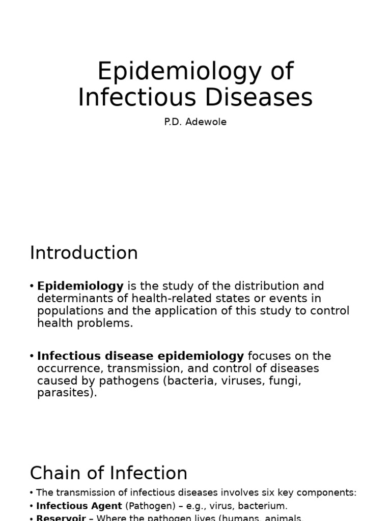 Infectious Disease Epidemiology Overview | PDF | Infection | Health ...