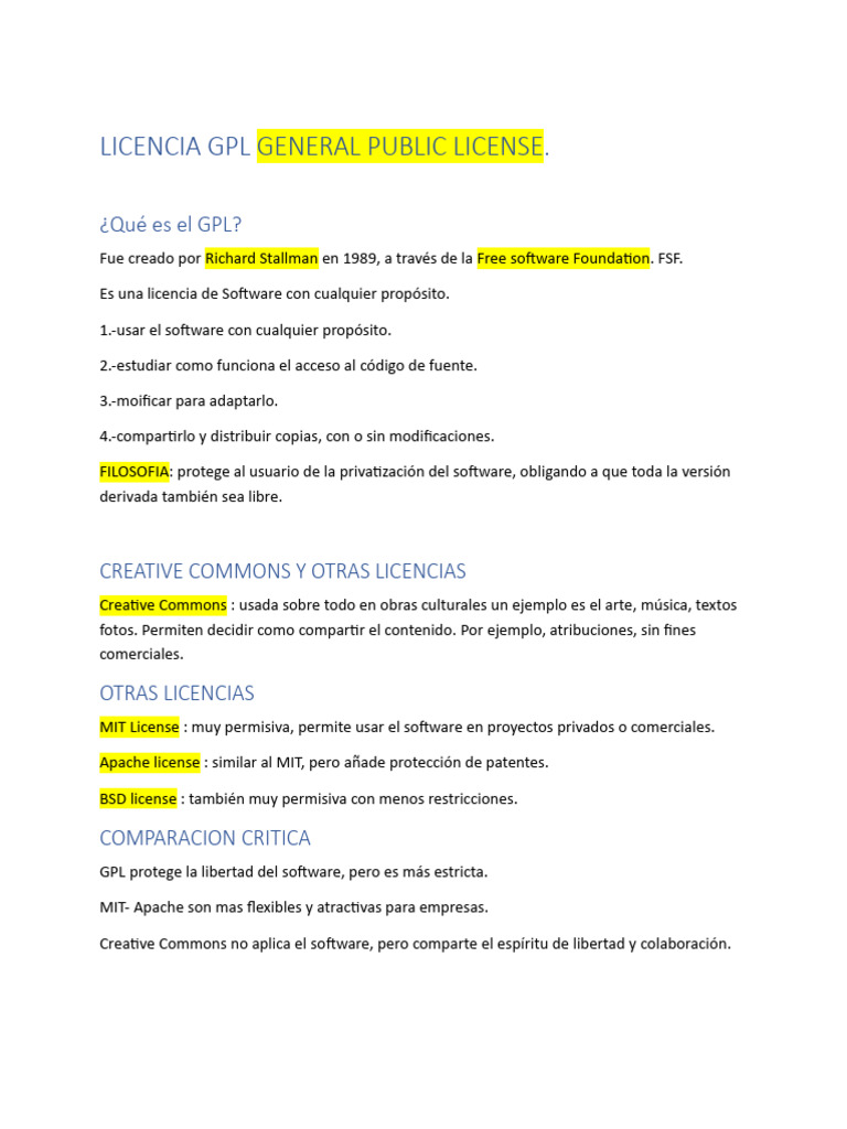 Licencia GPL: Libertad y Conectividad | PDF