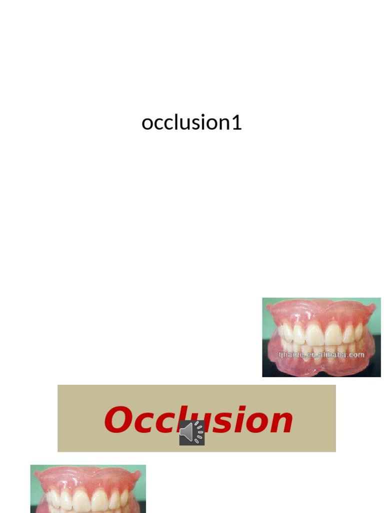 10 Occlusion1 | PDF | Dentures | Primate Anatomy