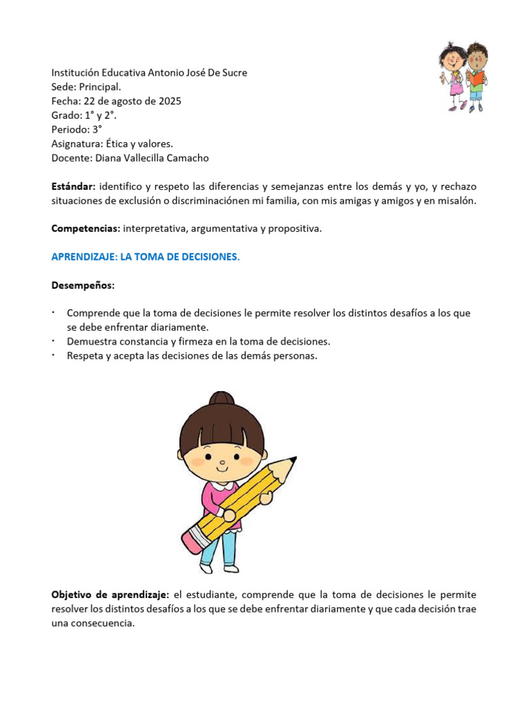 Toma de decisiones en niños de primaria | PDF | Toma de decisiones ...