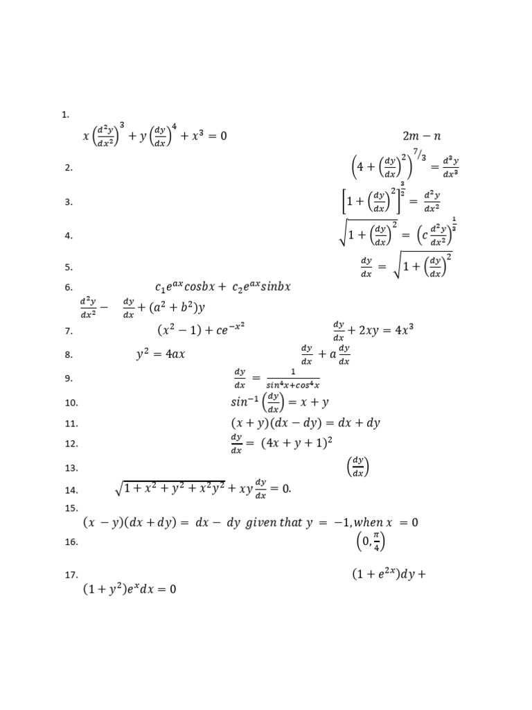 g12 Mat Ch9 Differential Equations Complex | PDF | Equations ...