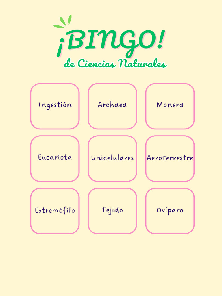 Documento A4 Bingo de Cumpleaños Ilustrado Rosado | PDF | Eucariotas ...