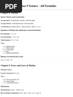 Class 9 Physics Formula Sheet | PDF | Nuclear Physics | Waves