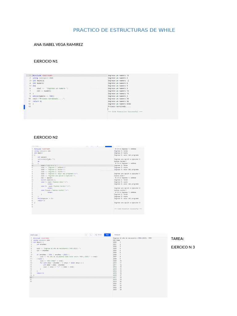 Practico de Estructuras de While... 1 | PDF
