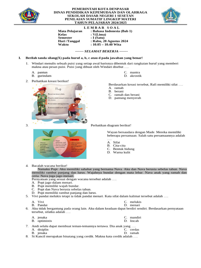 SLM BI Bab 1 Aku Yang Unik | PDF