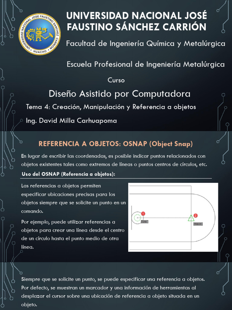 Uso de OSNAP y OTRACK en AutoCAD | PDF | Botón (Computación) | Elipse