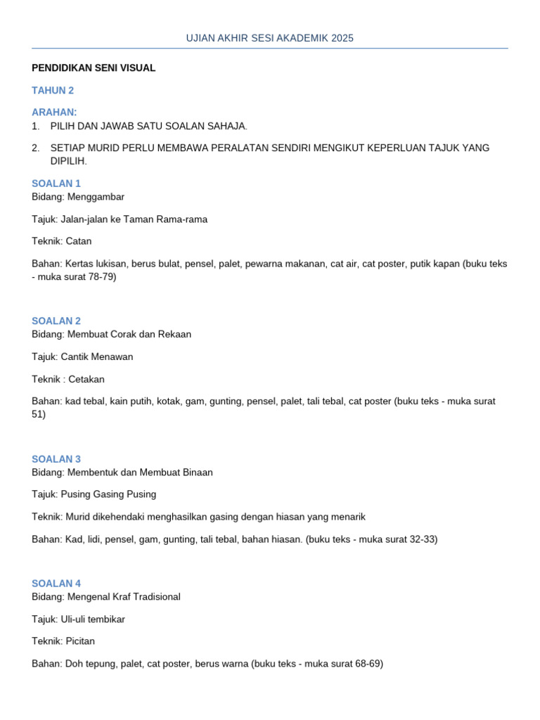 Soalan PSV t2 Uasa 2025 | PDF