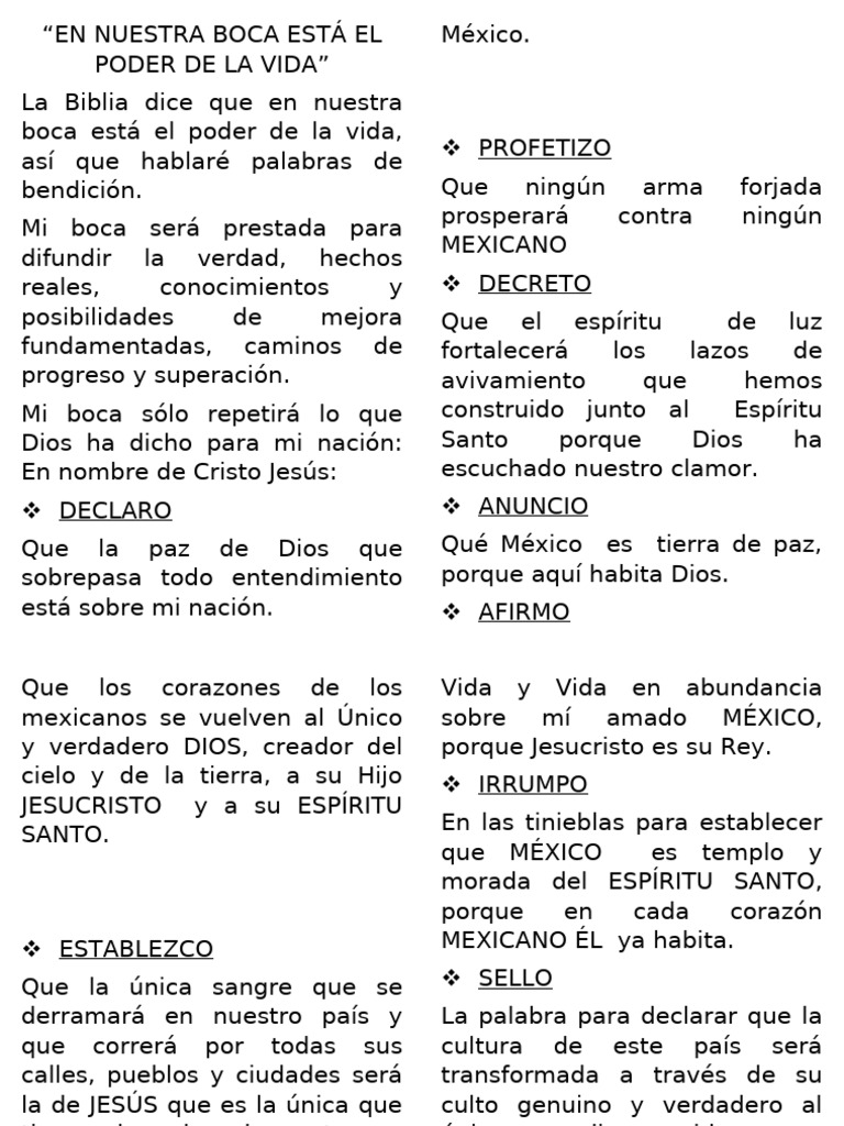 En Nuestra Boca Está El Poder de La Vida | PDF | Jesús | México