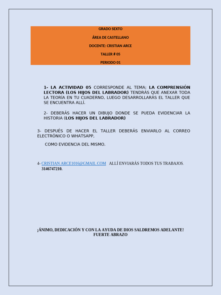 Castellano Actividad 5 | PDF
