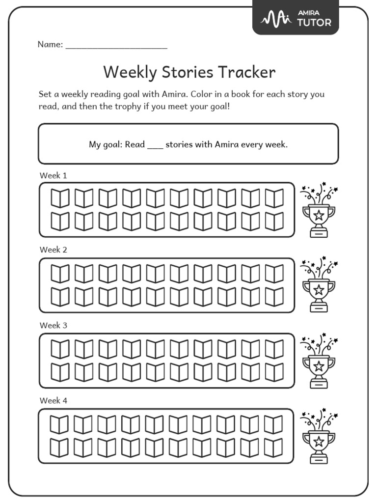 Amira Weekly Reading Tracker | PDF