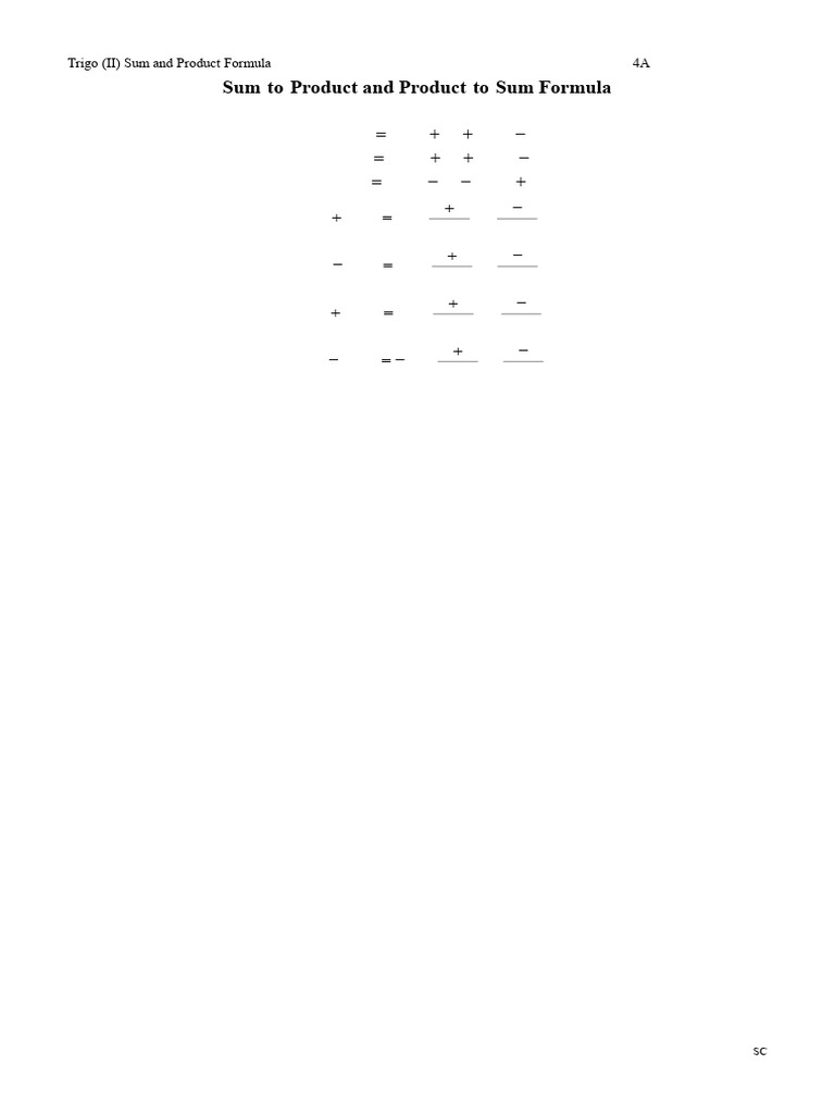 M2 Trigo (II) Sum Product Exercise | PDF | Chess Theory | Chess