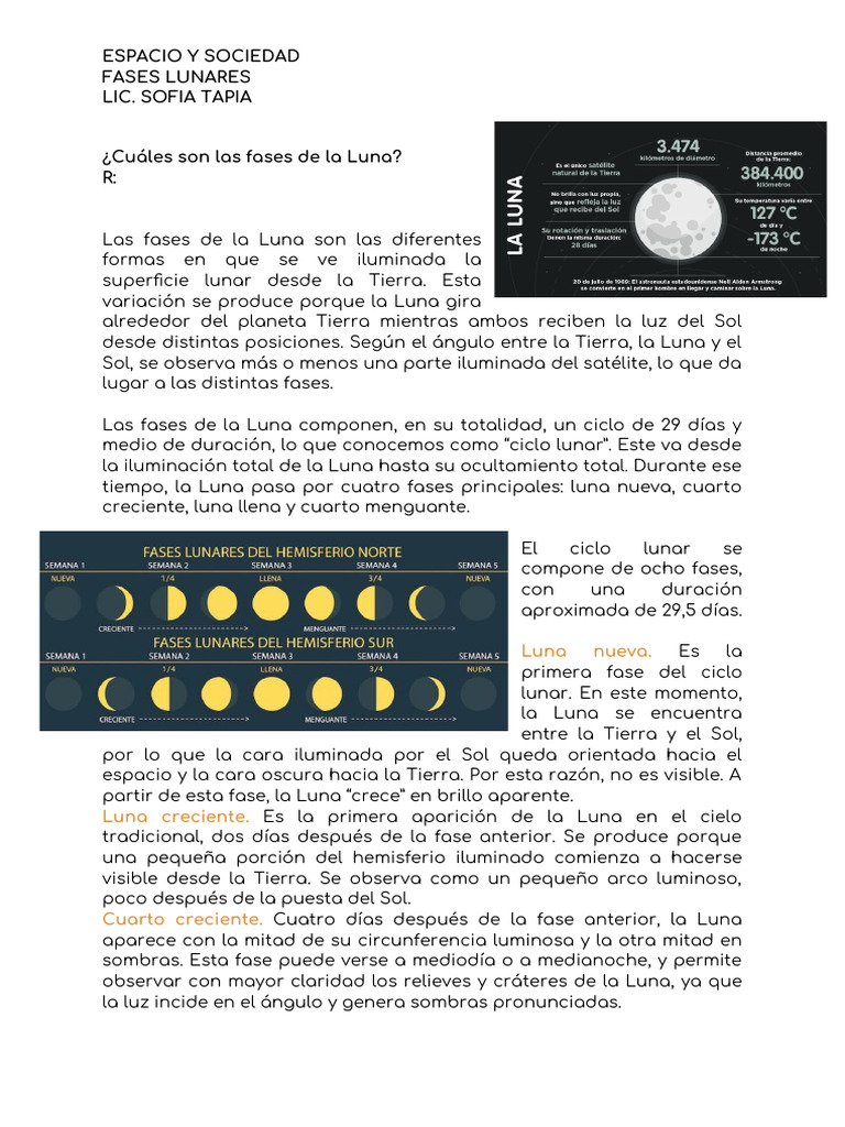 Espacio y Sociedad 2S.3P | PDF | Luna | Ciencia lunar