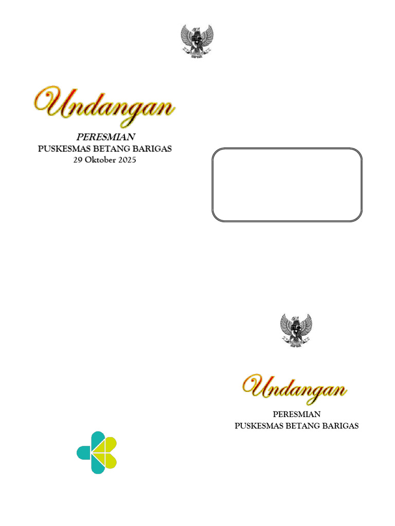 Undangan Peresmian Puskesmas Betang Barigas-1 | PDF