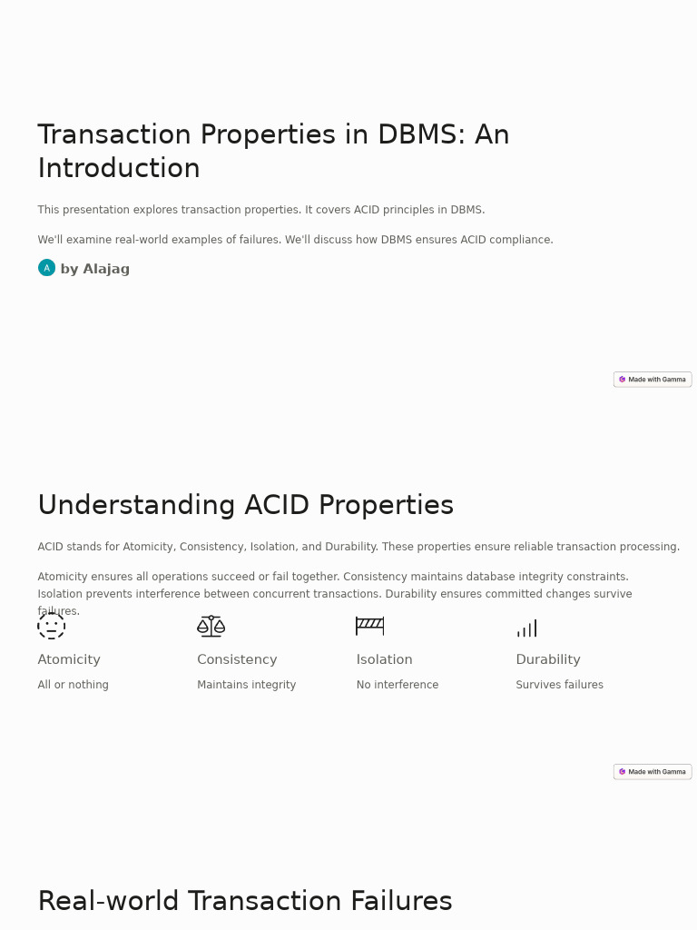 Transaction Properties in DBMS An Introduction | PDF | Acid | Database Transaction