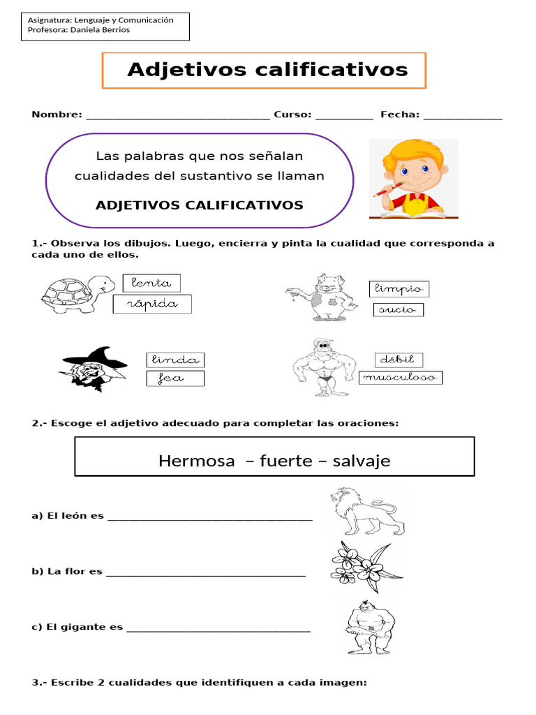 Guia Adjetivos 1 | PDF