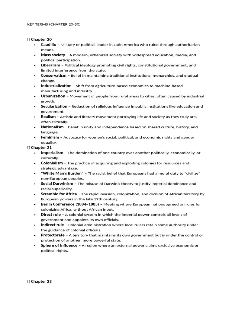 Key Terms World History | PDF | Cold War | Nazi Germany