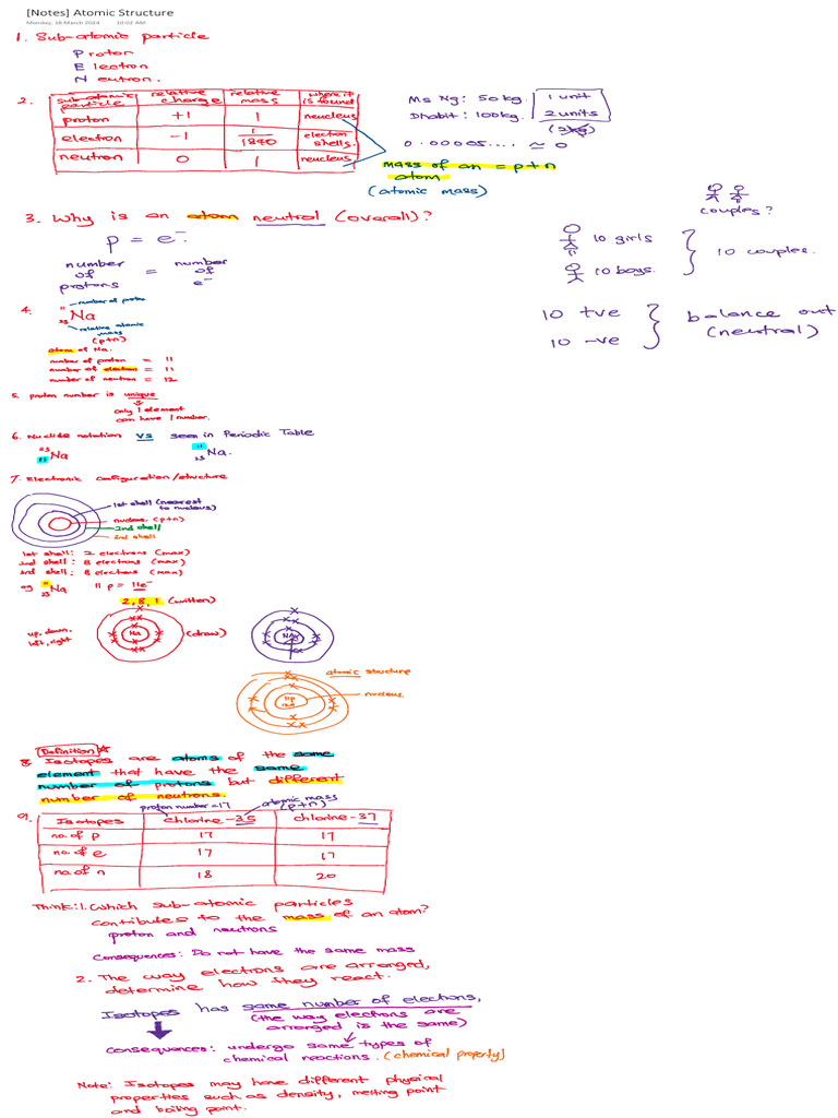 (Notes) Atomic Structure | PDF