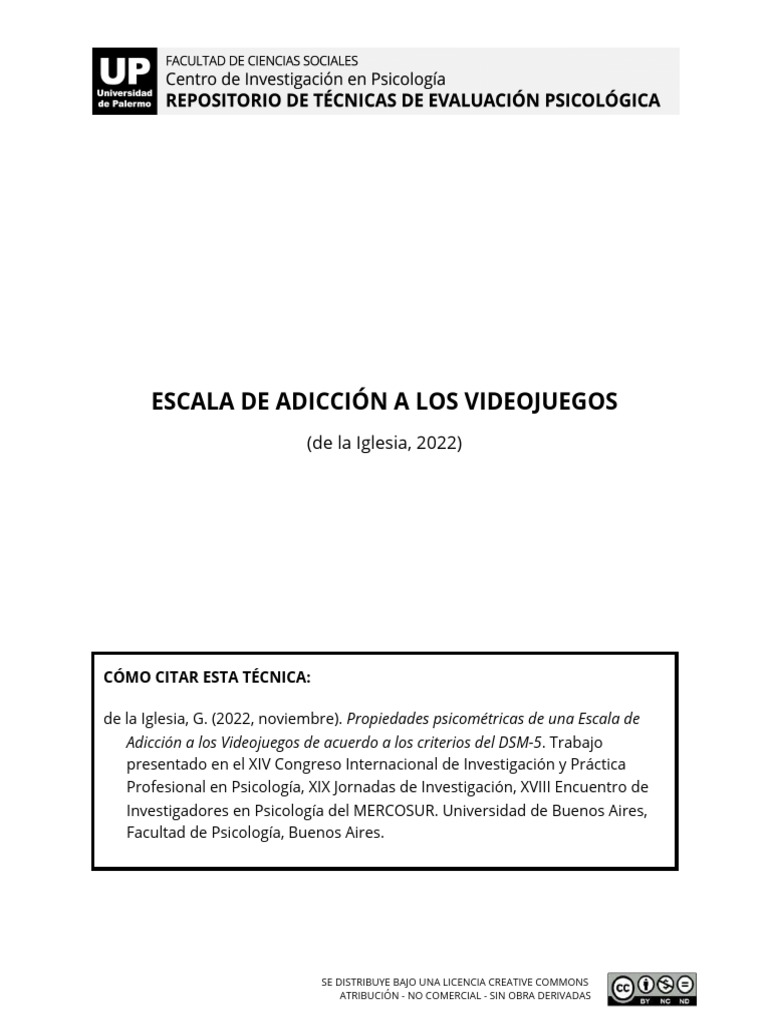 Escala de Adicción a Videojuegos DSM-5 | PDF | Manual Diagnóstico y ...