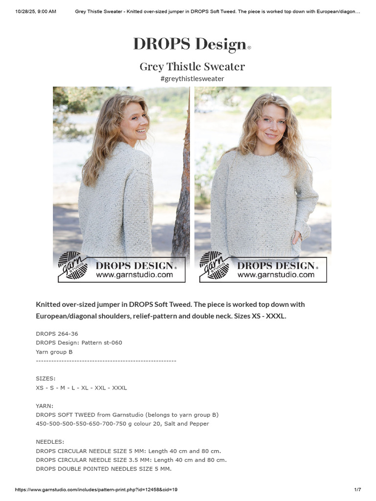 Grey Thistle Sweater: #Greythistlesweater | PDF | Knitting | Knitting ...