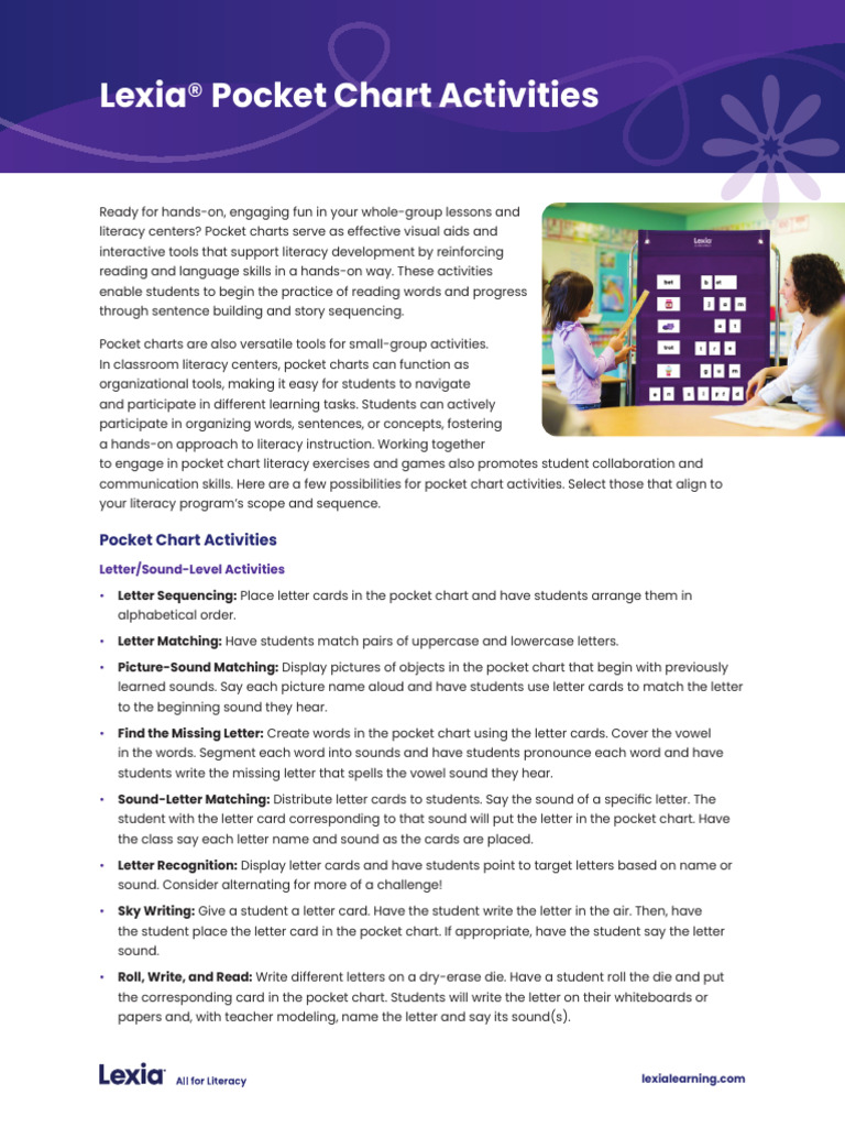 Engaging Pocket Chart Literacy Activities | PDF | Literacy | Linguistics