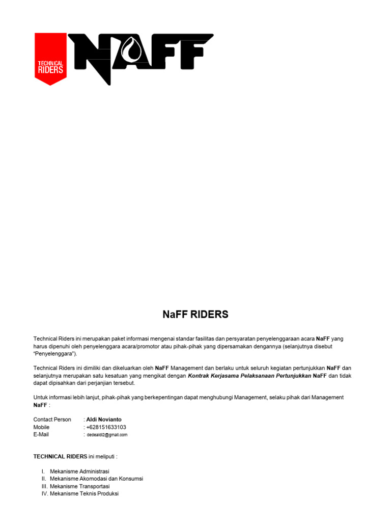 New Naff Riders 2025 Update | PDF