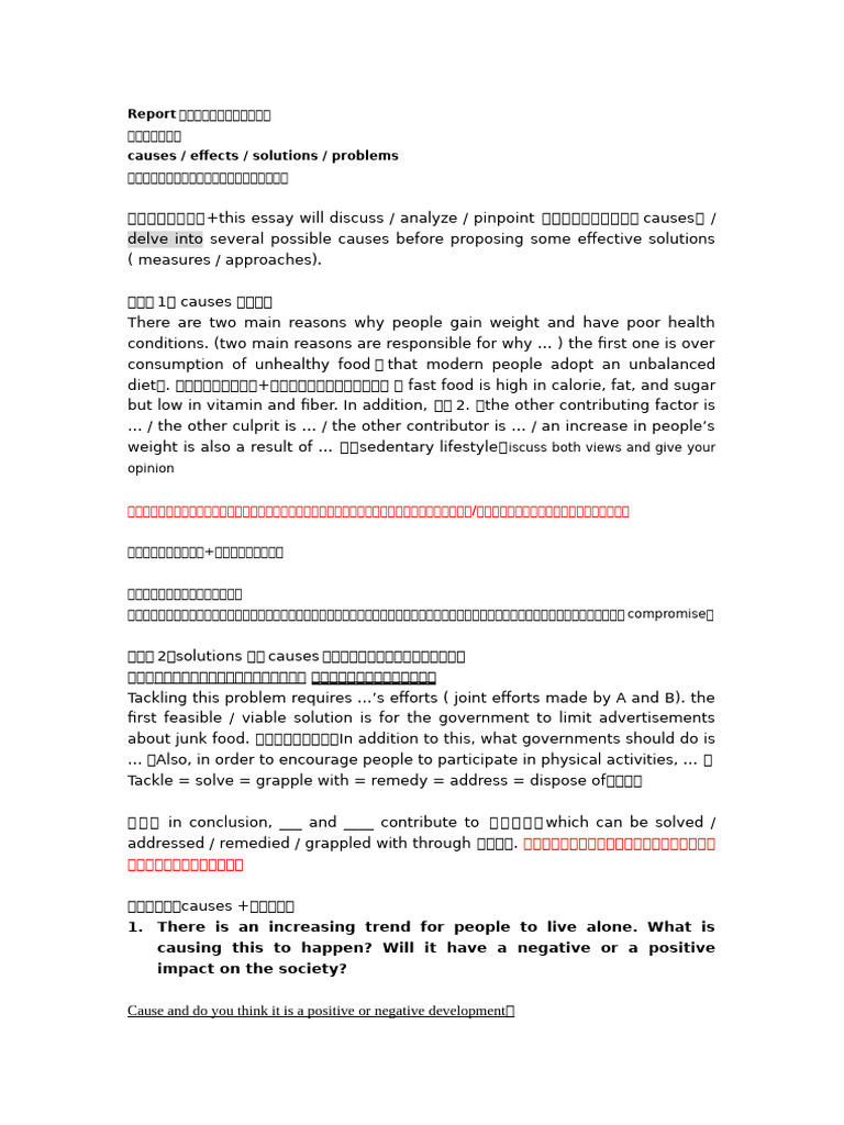 IELTS WRITING Report类型+双边 | PDF | Child Care | Behavioural Sciences