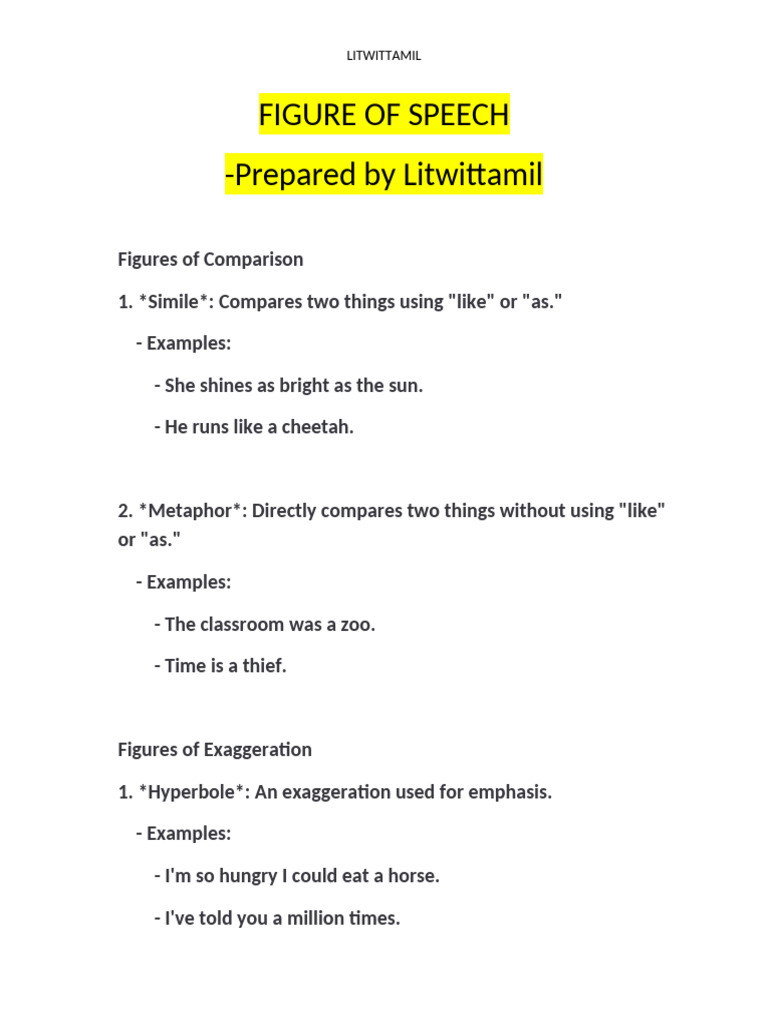 Figures of Speech Explained | PDF | Linguistics | Figures Of Speech