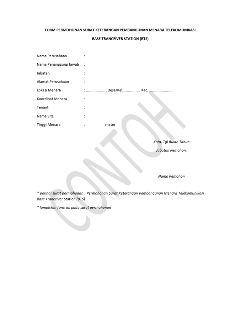 Form Permohonan Suket Bts | PDF
