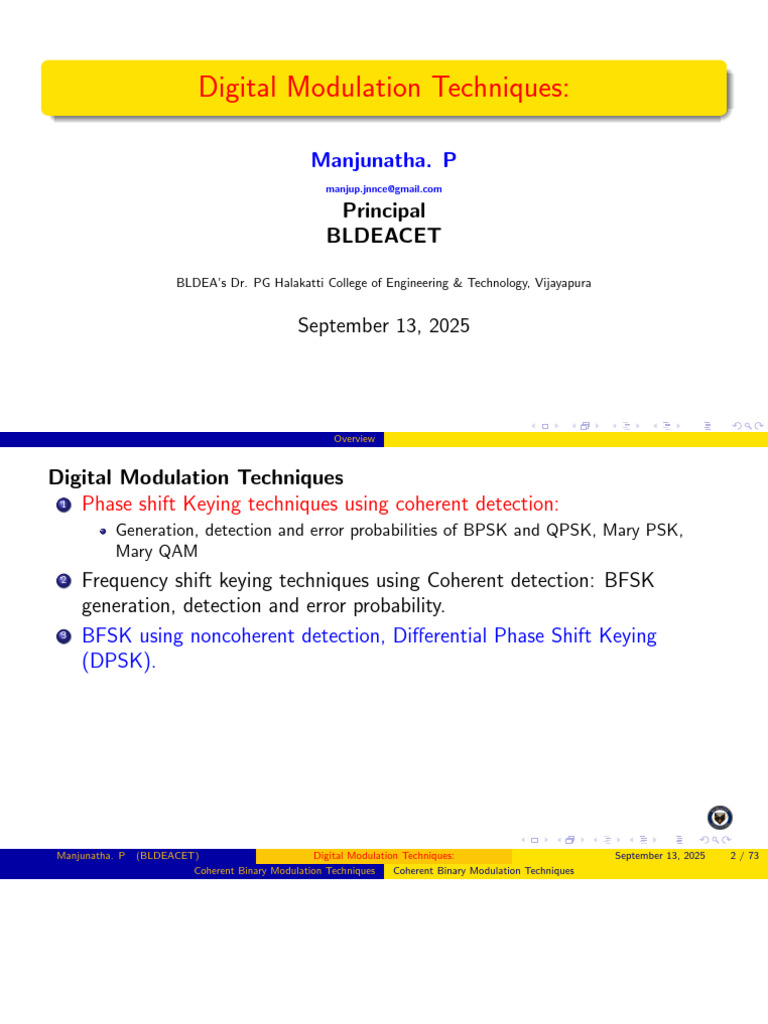 Digital Modulation Techniques | PDF | Normal Distribution | Spectral ...