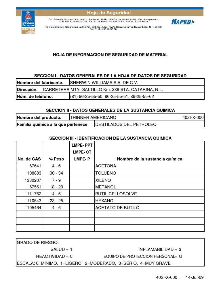Hds Thinner Americano | PDF | Compuesto orgánico volátil | Agua