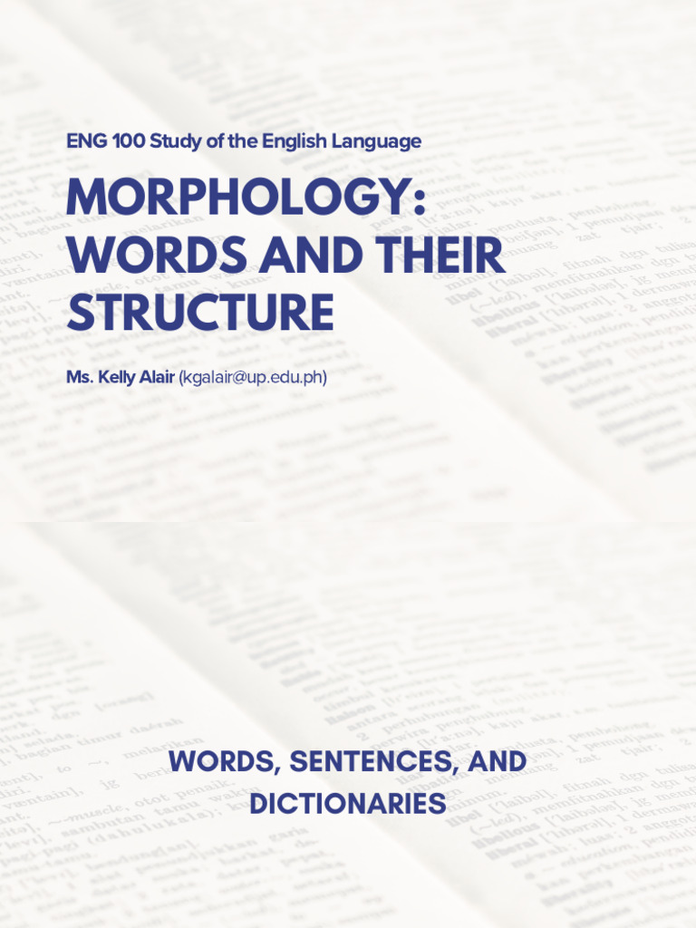 Eng 100 Morphology Part I Pdf Word Morphology Linguistics