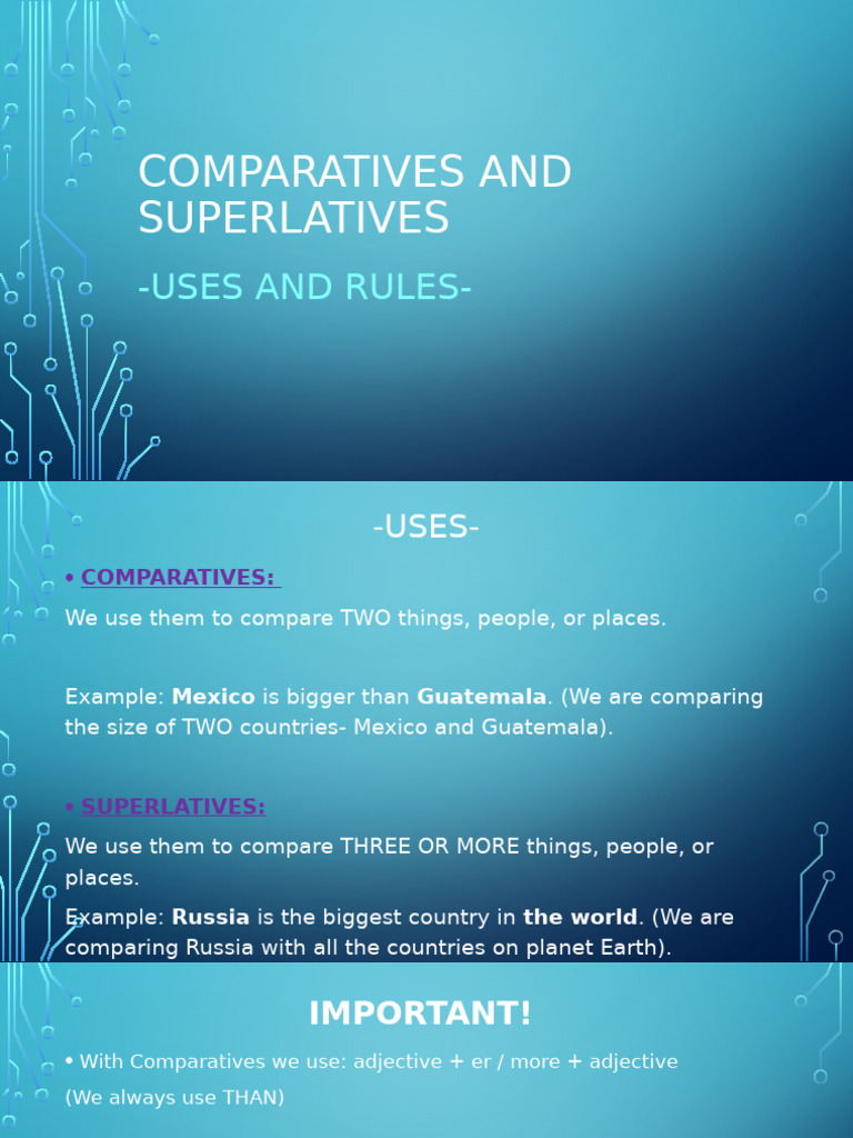 Comparatives and Superlatives | PDF
