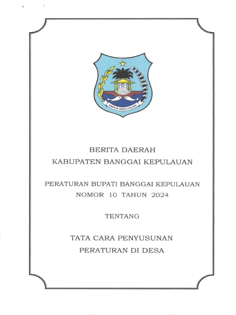 Perbub Nomor 10 Tata Cara Penyusunan Peraturan Di Desa | PDF