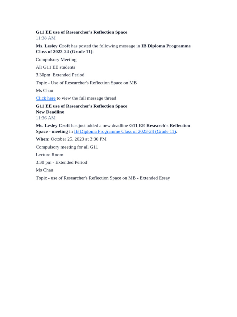 G11 EE Researcher's Reflection Meeting | PDF