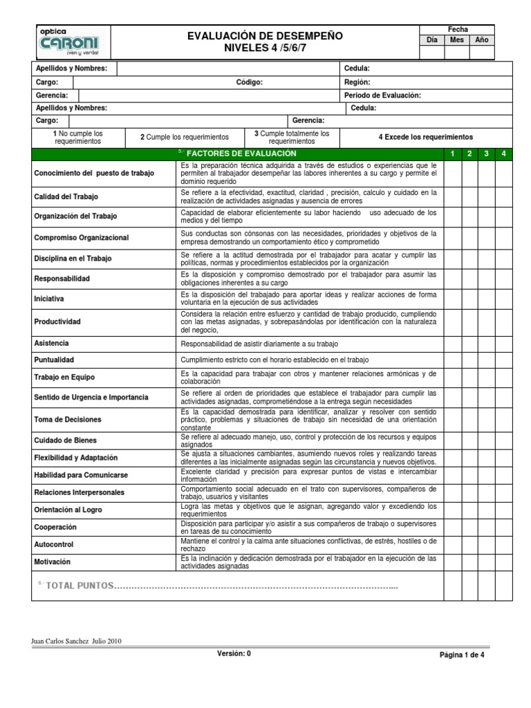 Evaluación de Desempeño -Técnicos y operadores - v 0 2010 (Reparado ... Evaluación de Desempeño -Técnicos y operadores - v 0 2010 (Reparado ...