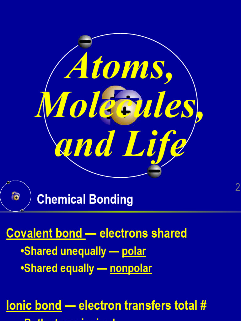 Atoms Molecules Life | PDF | Chemical Bond | Chemical Polarity
