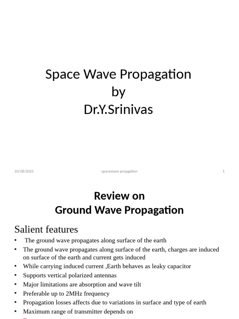 Space Wave Propagation Overview | PDF | Radio Propagation | Antenna (Radio)