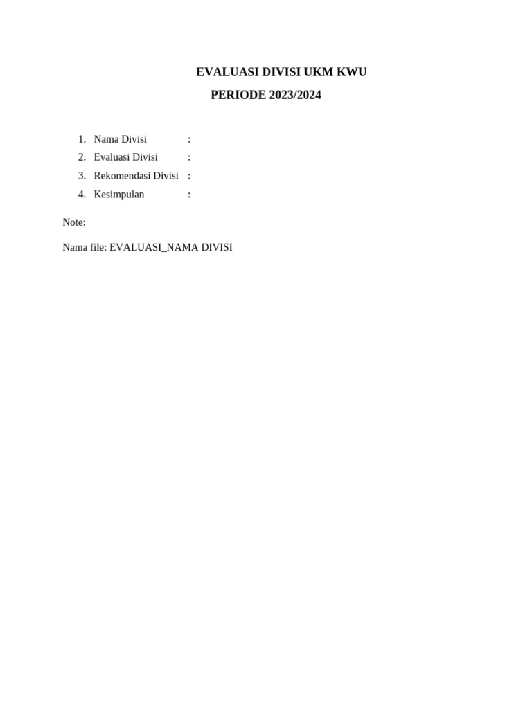 Evaluasi Divisi | PDF