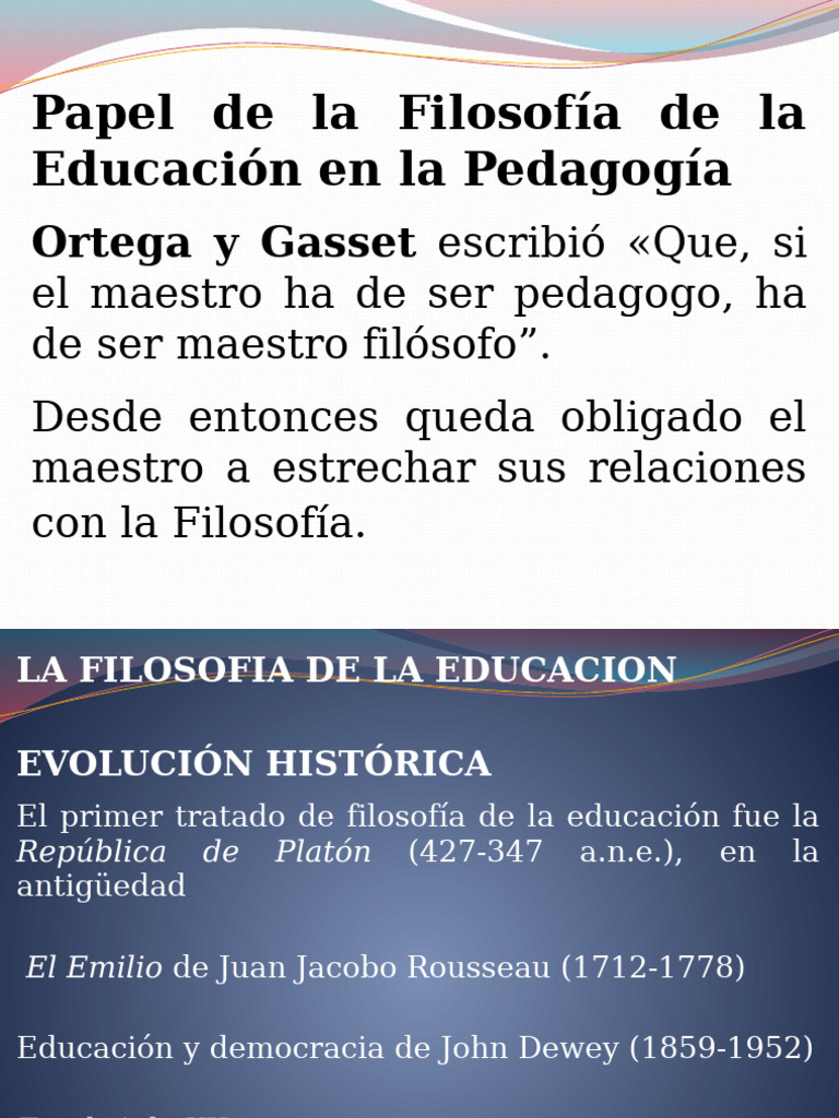 Filosofía de la Educación y su Impacto | PDF | Educación en artes liberales