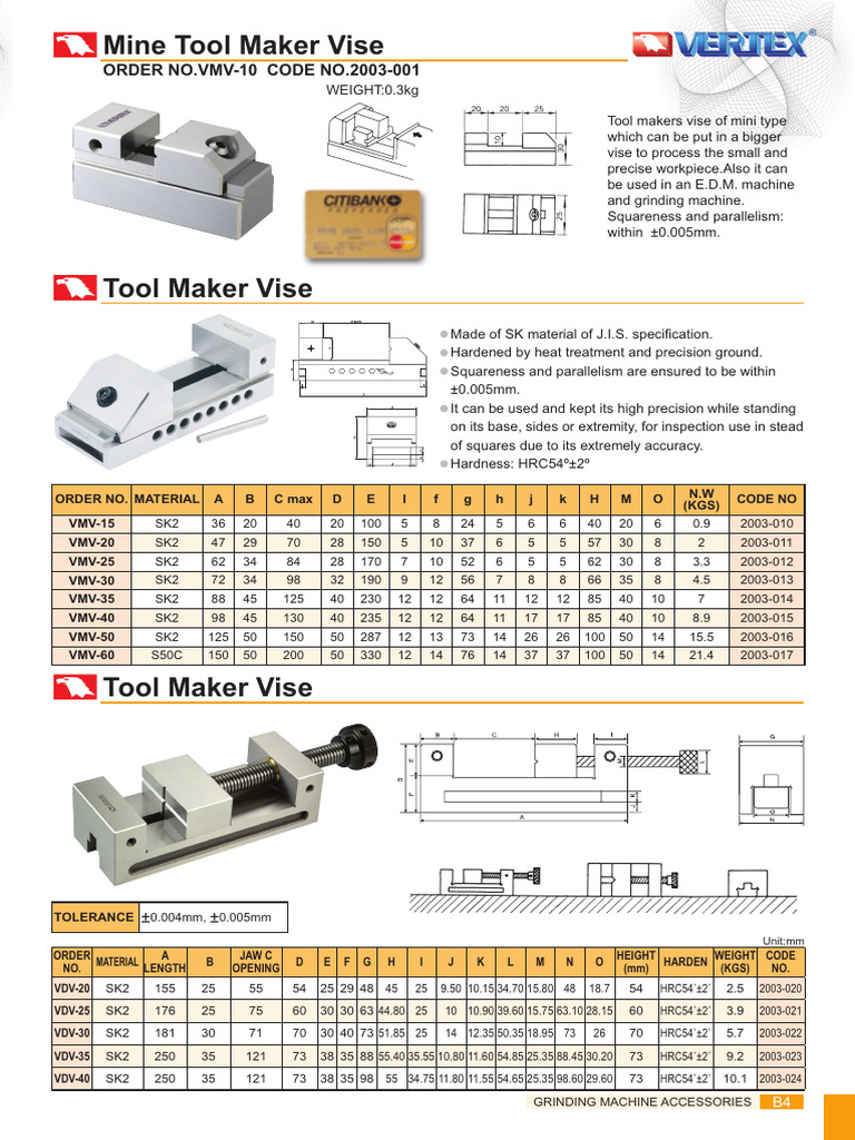 Vertex Tool Maker Vise | PDF