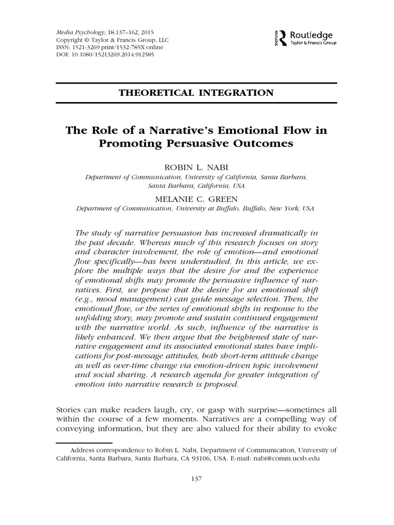 Emotional Flow in Narrative Persuasion | PDF | Emotions | Attitude ...