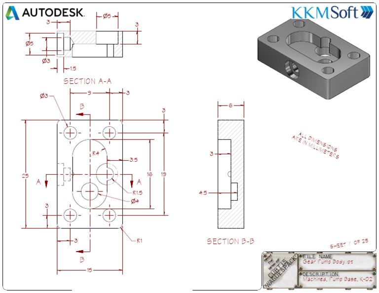 Autodesk Inventor Practice Part Drawings-7 | PDF