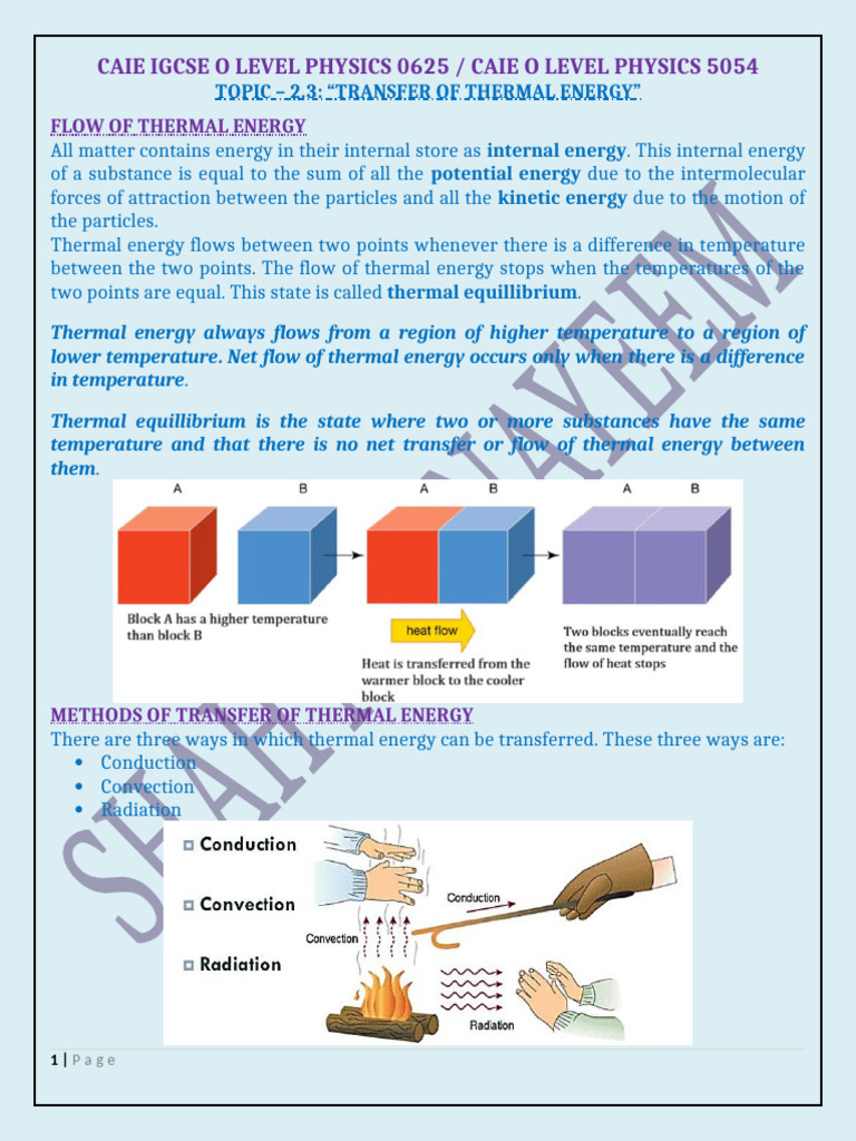 Physics Topic-2.3 'Transfer of Thermal Energy' | PDF | Greenhouse ...
