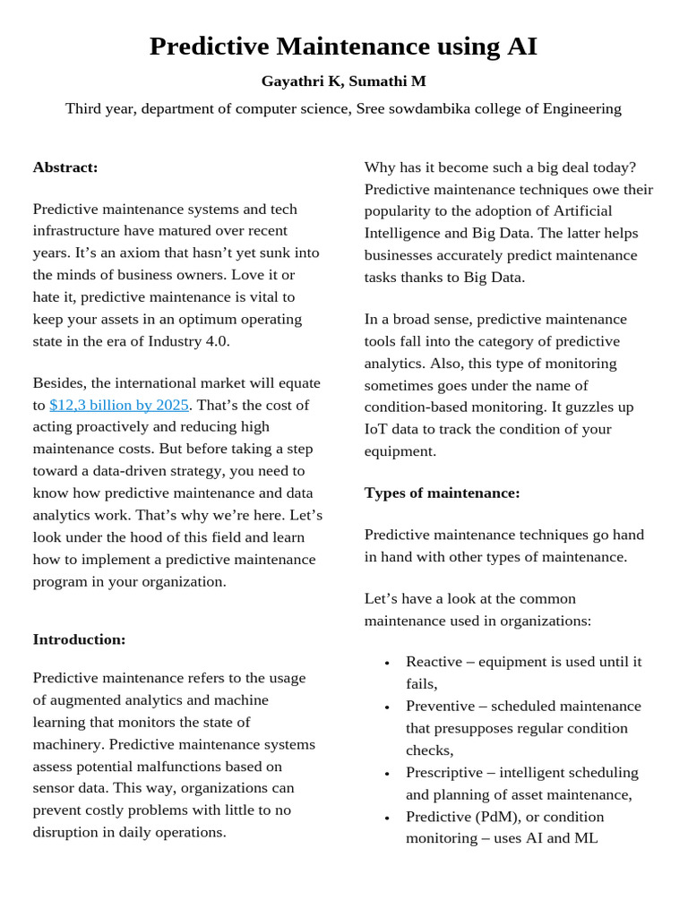 AI-Driven Predictive Maintenance Guide | PDF | Internet Of Things ...