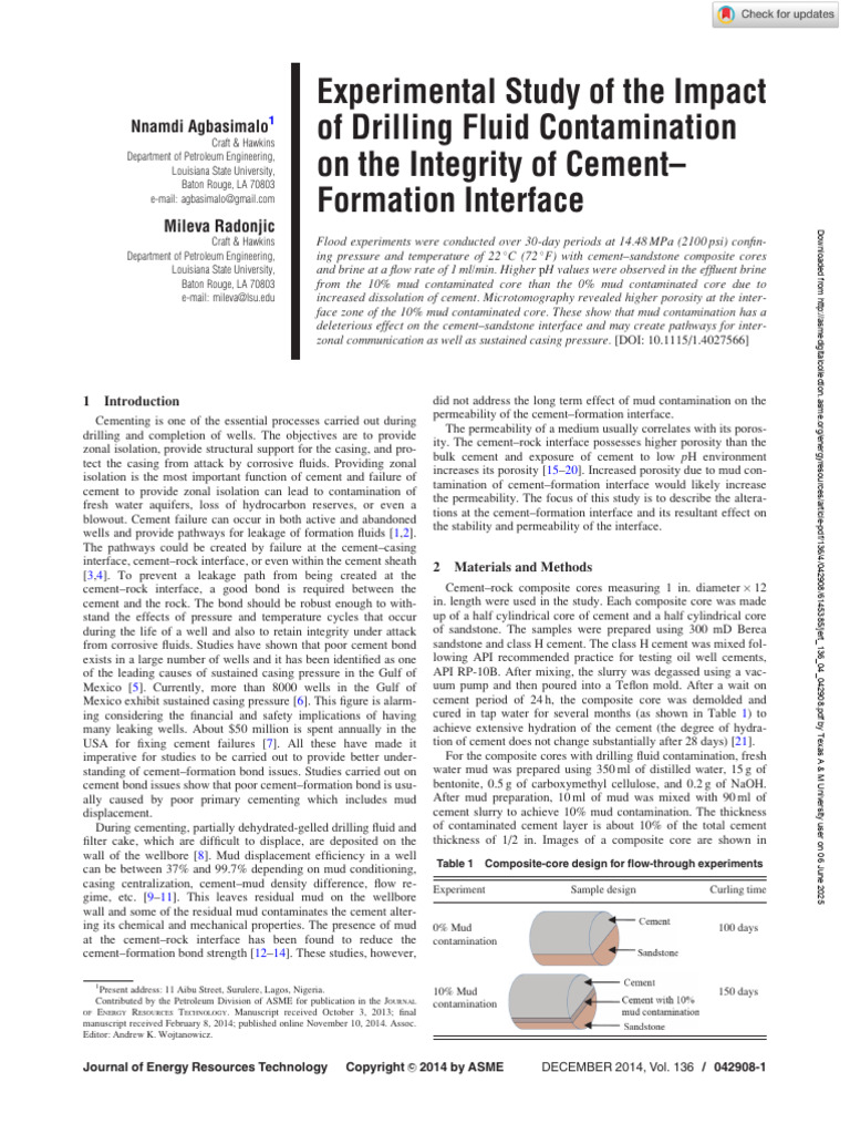 Impact of Drilling Fluid on Cement Integrity | PDF | Porosity | Ct Scan