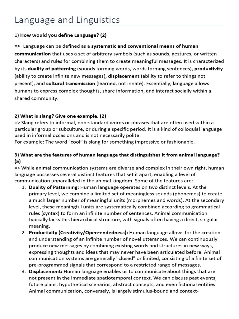 Understanding Language and Its Features | PDF | English Language | Word